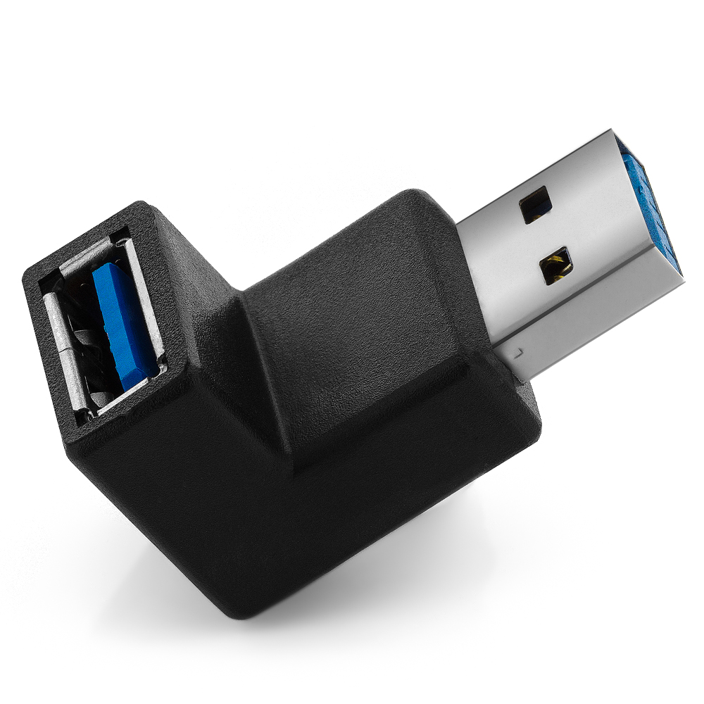 deleyCON PREMIUM USB 3.0 Winkel Adapter - 90° - A-Stecker zu A-Buchse ...