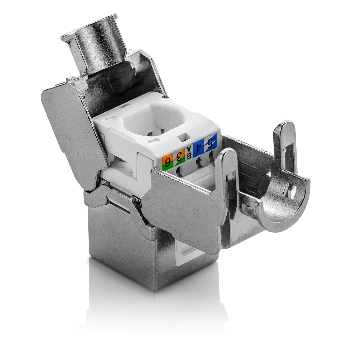 deleyCON Keystone Modul CAT 6a RJ45 Buchse - 5 Sets - deleyCON