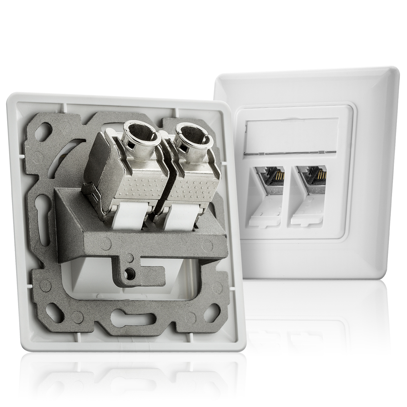 deleyCON Keystone Modul CAT 6a RJ45 Buchse - 5 Sets - deleyCON