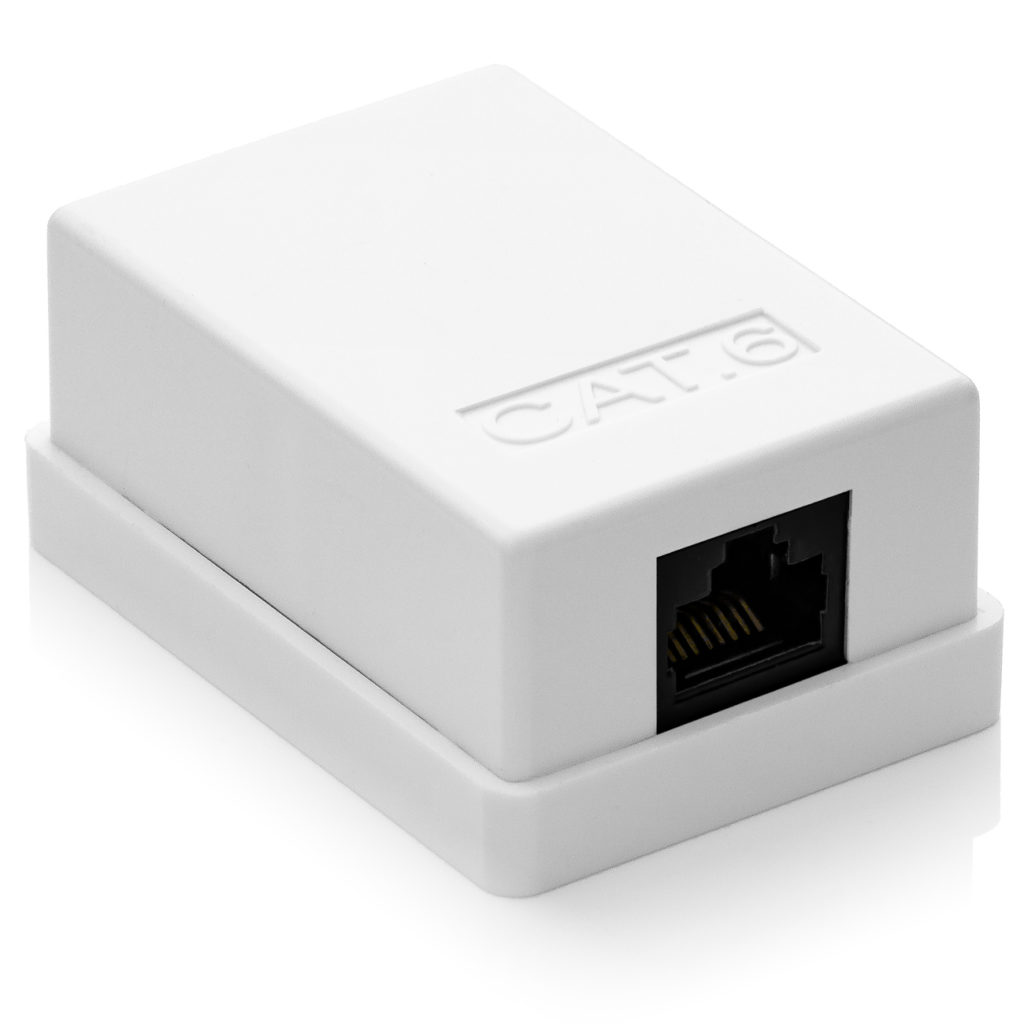 deleyCON CAT 6 Netzwerkdose 1x RJ45 Buchse Aufputz Montage 1 Gbit ...