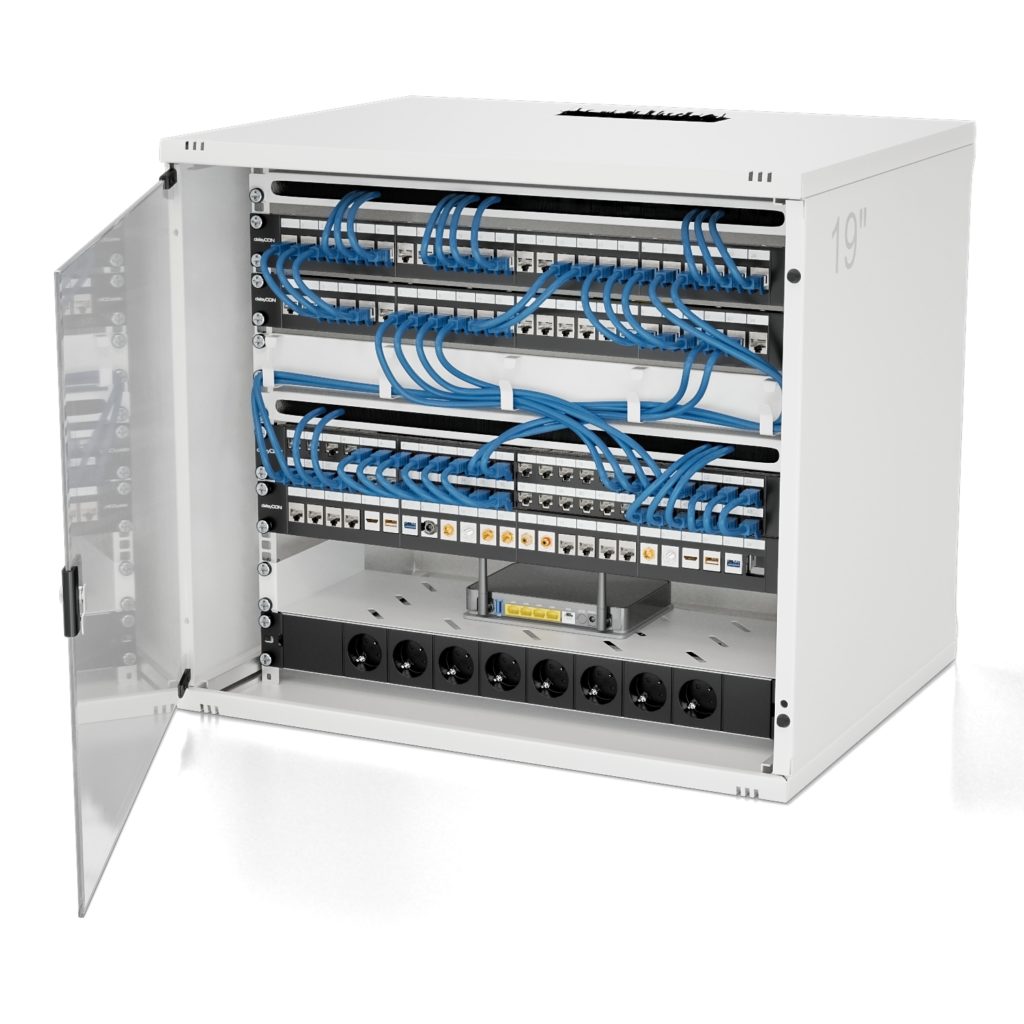 deleyCON 24 Port Patchpanel Patchfeld Modular für Keystone Module 1HE ...