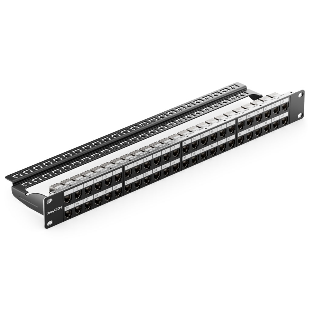 deleyCON 48 Port Patchpanel Patchfeld Modular für Keystone Module 1HE ...