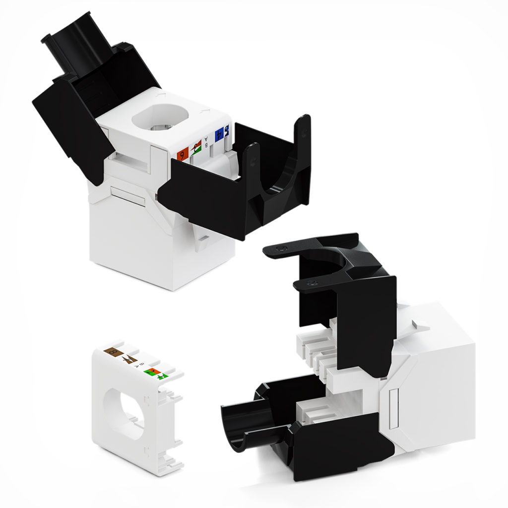 deleyCON CAT6a Keystone Jack RJ45 Modul Snap-In Montage CAT Rohkabel ...