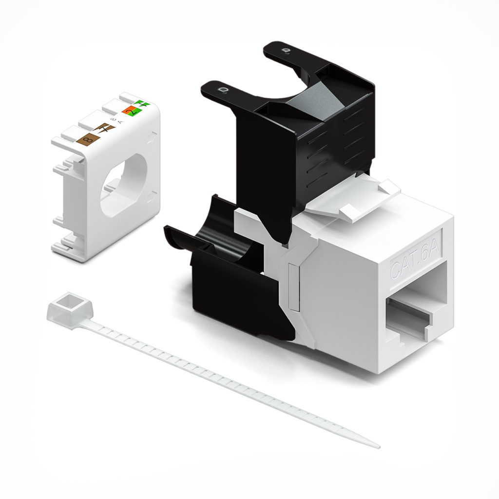 deleyCON CAT6a Keystone Jack RJ45 Modul Snap-In Montage CAT Rohkabel ...