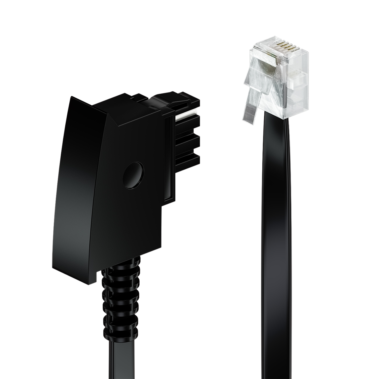 deleyCON Telefonkabel TAE-F Stecker auf RJ11 Stecker 6P4C Flachkabel ...