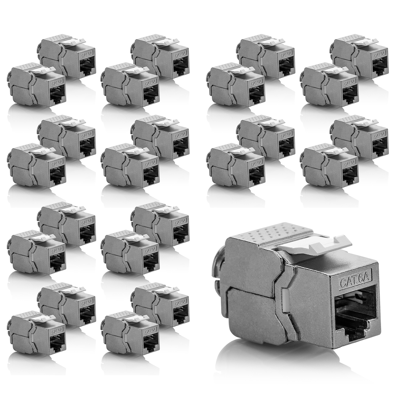 deleyCON 24 Port Patchpanel Set Patchfeld Modular 1HE 19 Zoll ...