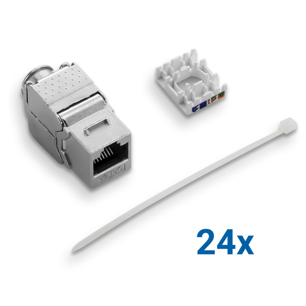 deleyCON 24 Port Patchpanel Set Patchfeld Modular 1HE 19 Zoll ...