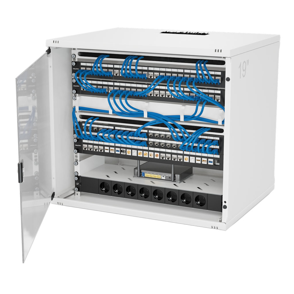 deleyCON 24 Port Patchpanel Set Patchfeld Modular 1HE 19 Zoll ...