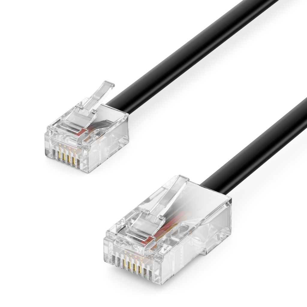 deleyCON Telefonkabel RJ11 auf RJ45 Modularkabel Flachkabel RJ11 ...