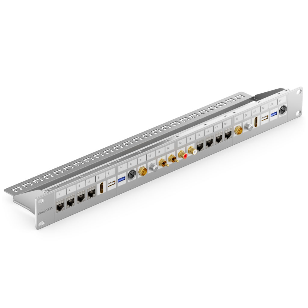 deleyCON 24 Port Patchpanel Patchfeld Modular für Keystone Module 1HE ...