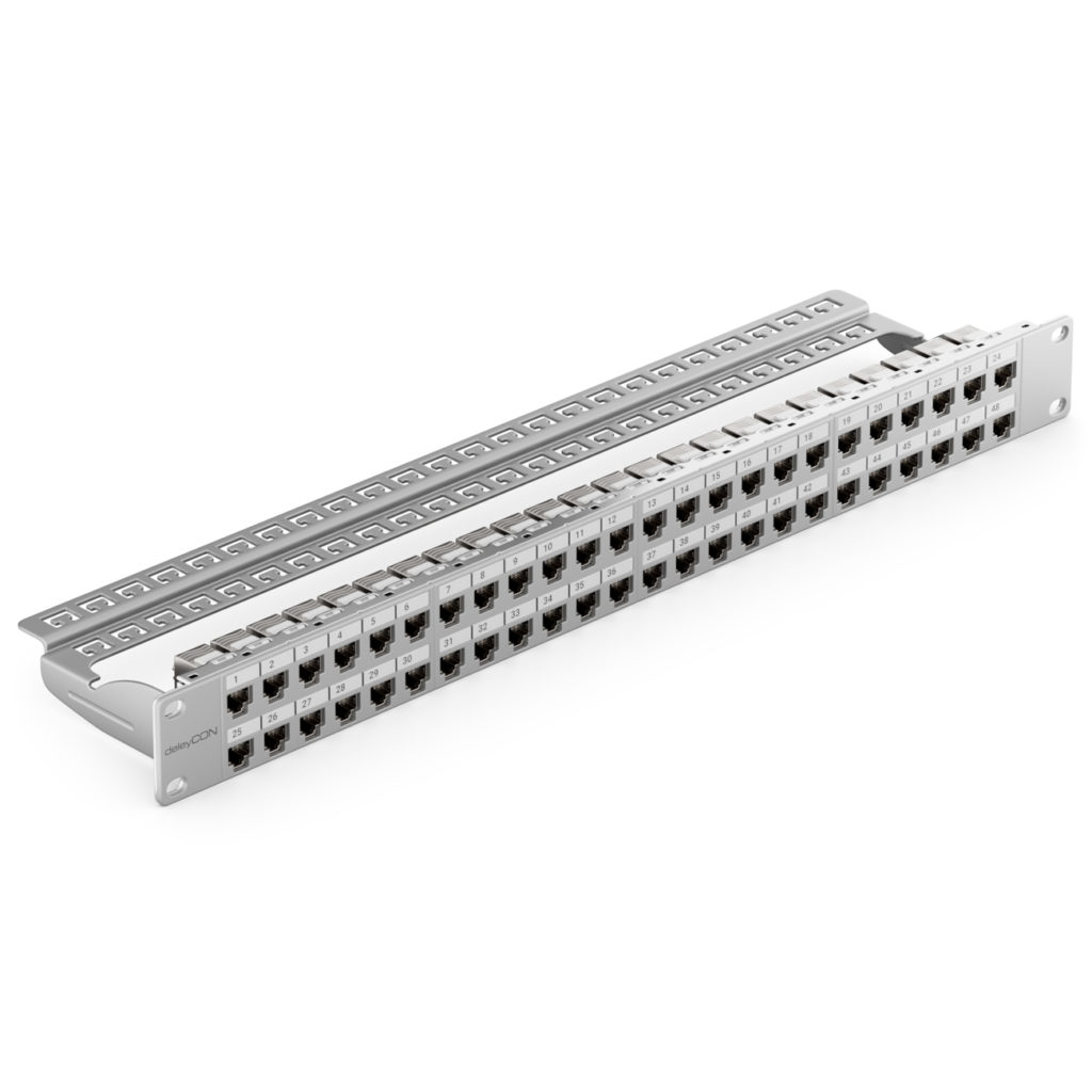 deleyCON 48 Port Patchpanel Patchfeld Modular für Keystone Module 1HE ...