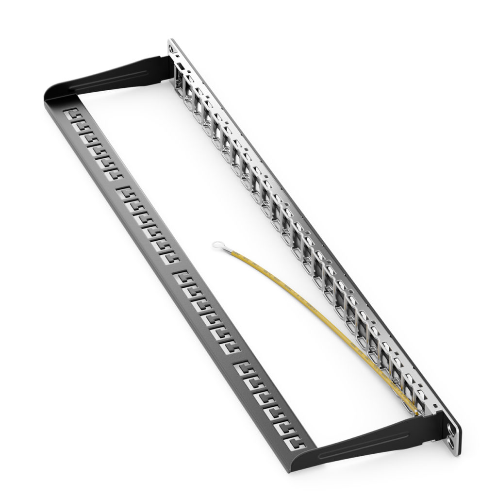 deleyCON 24 Port Patchpanel Set Patchfeld Modular 0,5HE 19 Zoll ...