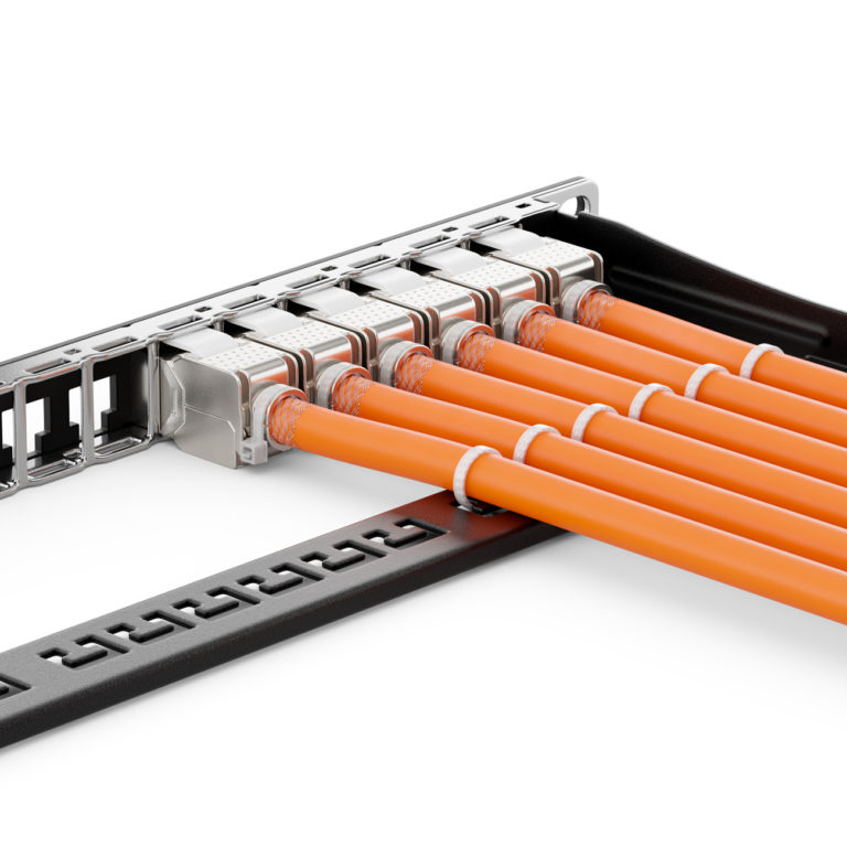 deleyCON 24 Port Patchpanel Set Patchfeld Modular 0,5HE 19 Zoll ...