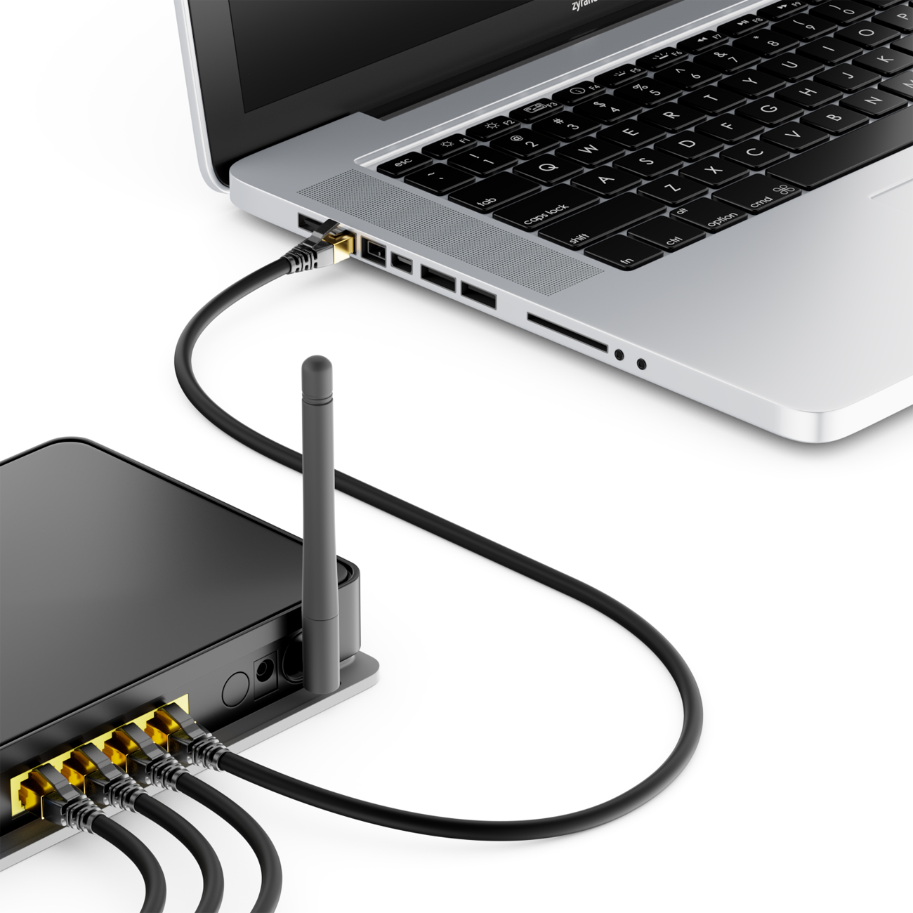 deleyCON 5x CAT8.1 Patchkabel Netzwerkkabel Datenkabel S/FTP PIMF 2000MHz 40Gbit RJ45 - Schwarz ...