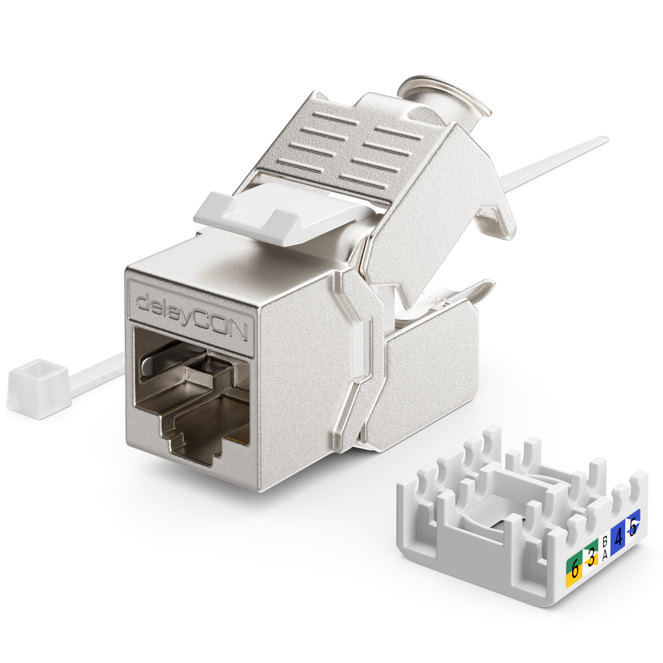 deleyCON CAT6a Keystone Jack Modul STP Schirmung RJ45 Buchse Netzwerk ...