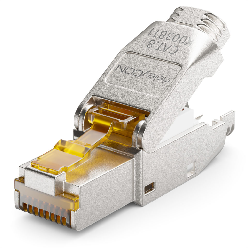 deleyCON CAT 8 Netzwerkstecker RJ45 Werkzeuglos Geschirmt 40Gbit/s ...