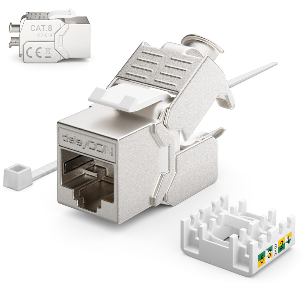 deleyCON CAT 8 Keystone Jack Modul Patchkabel Netzwerkkabel Verbinder ...