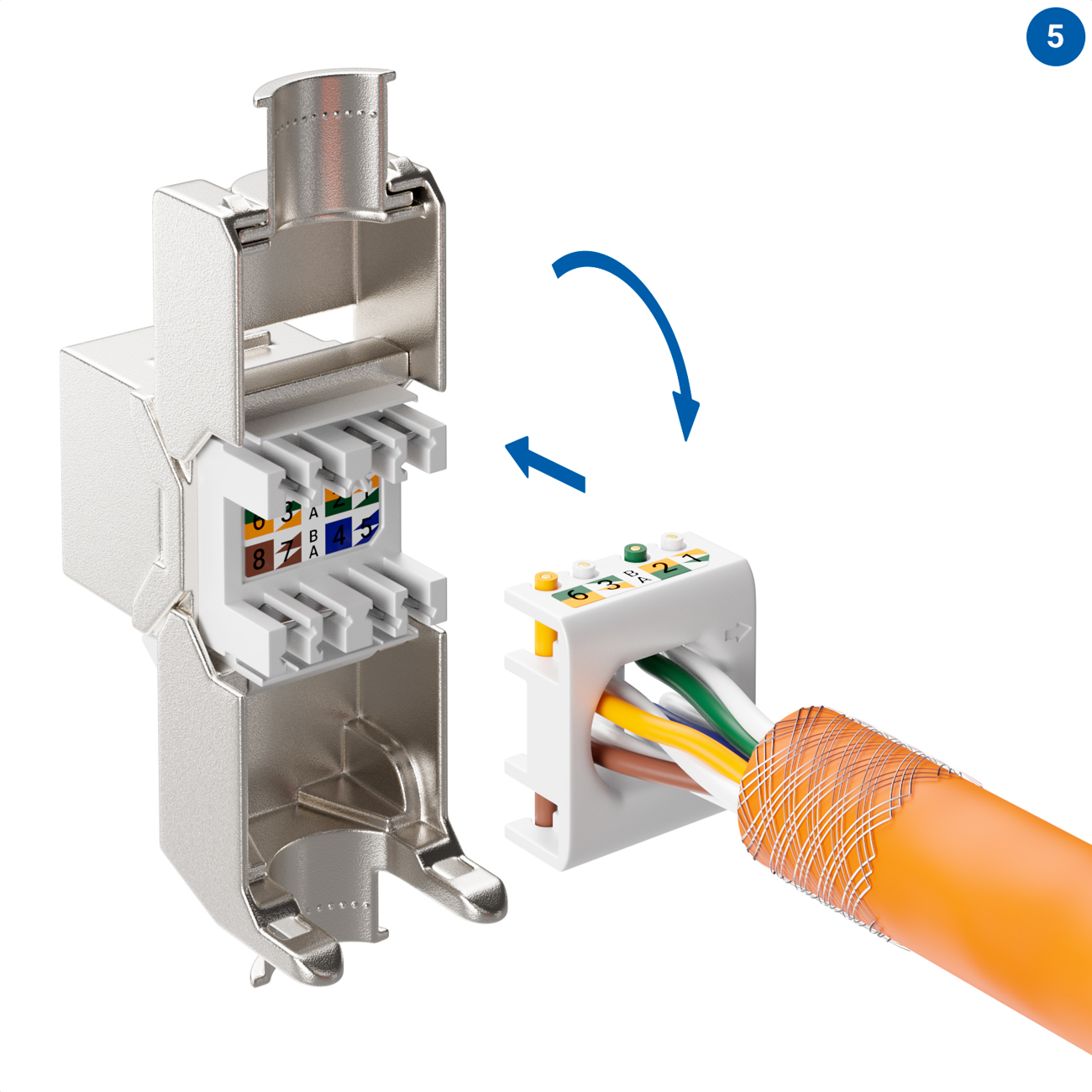 deleyCON CAT 8 Keystone Jack Modul Patchkabel Netzwerkkabel Verbinder ...