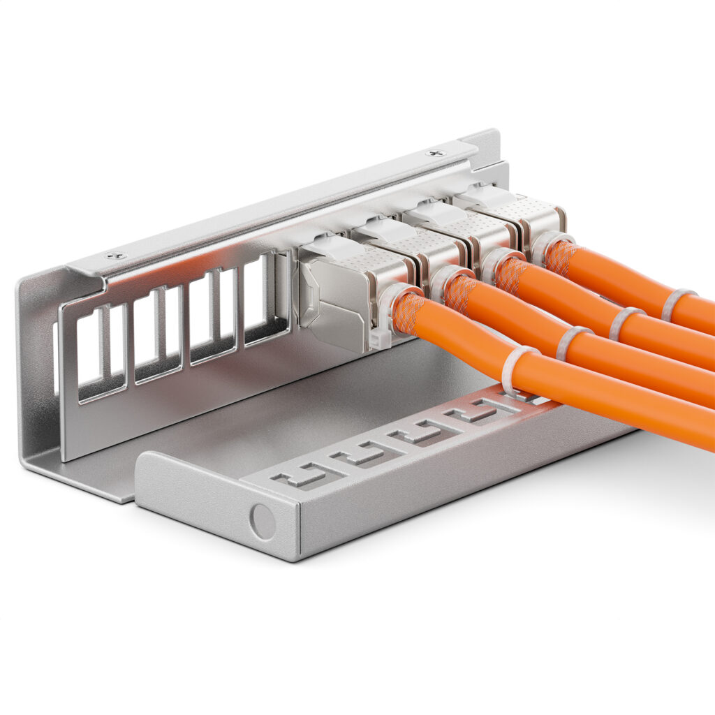 deleyCON 8 Port Patchpanel Set Patchfeld Verteilerfeld 1HE + 8x RJ45 ...