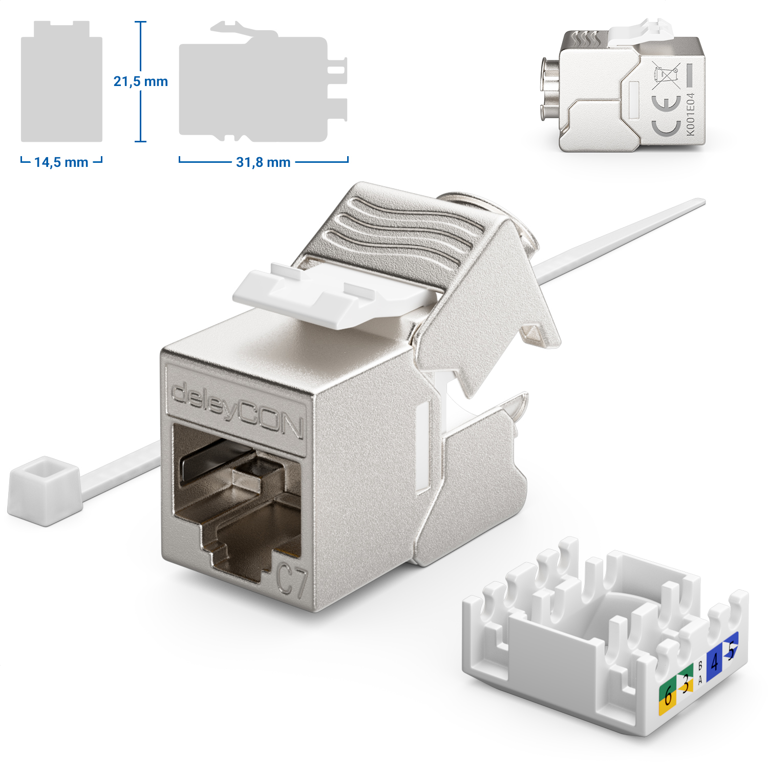 deleyCON CAT7 Netzwerkdose 1 Port LAN Dose Anschlussdose Datendose ...
