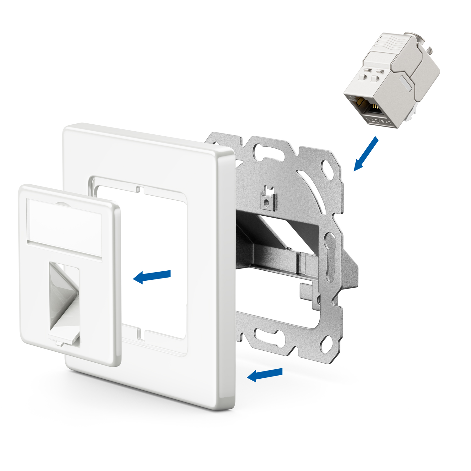 deleyCON CAT7 Netzwerkdose 1 Port LAN Dose Anschlussdose Datendose ...