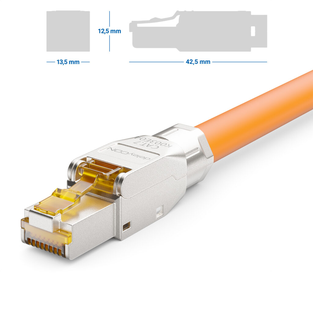 deleyCON CAT 7 Netzwerkstecker Stecker RJ45 Werkzeuglos Geschirmt 10 ...