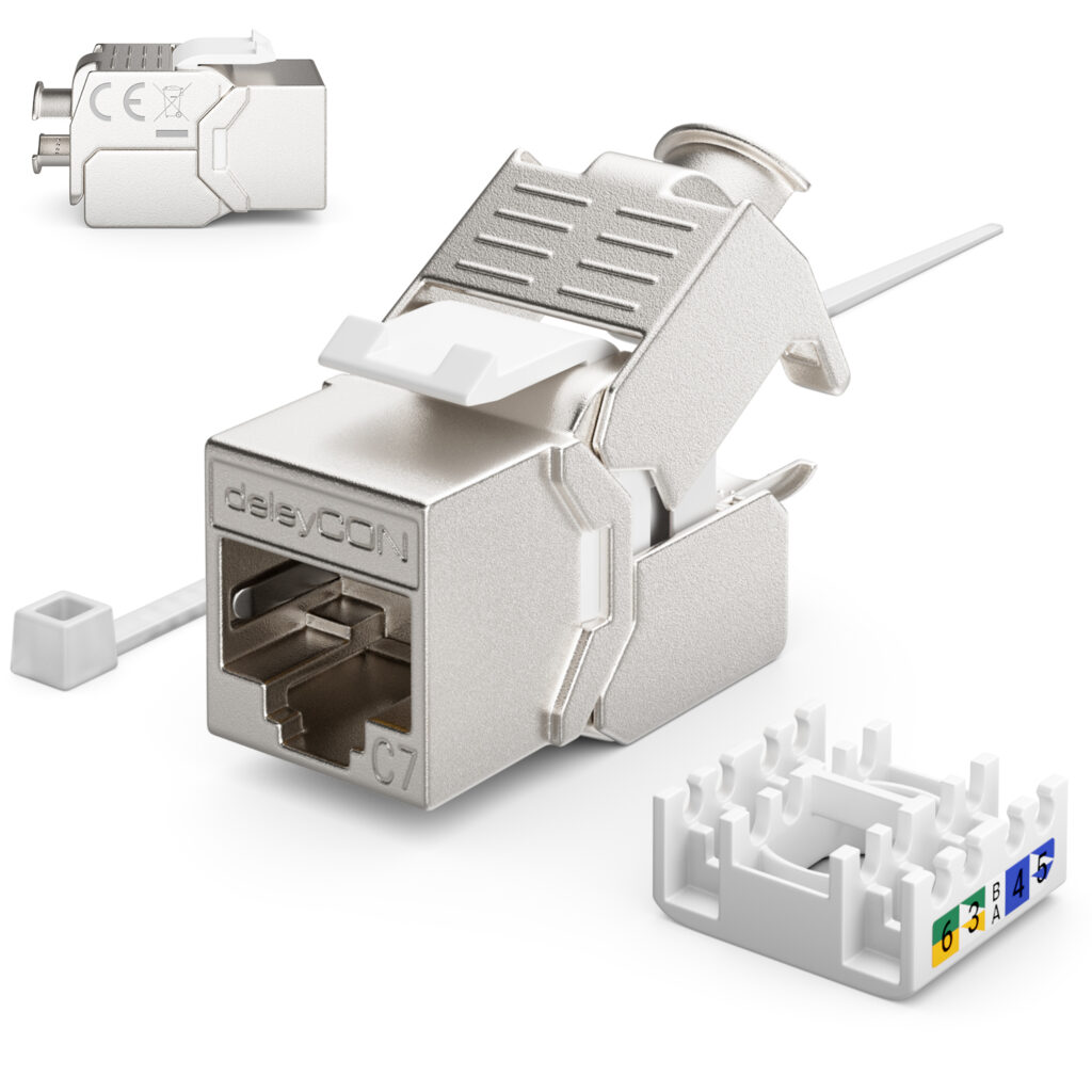 deleyCON 24 Port CAT7 Patchpanel SET Patchfeld Verteilerfeld Modular 1 ...