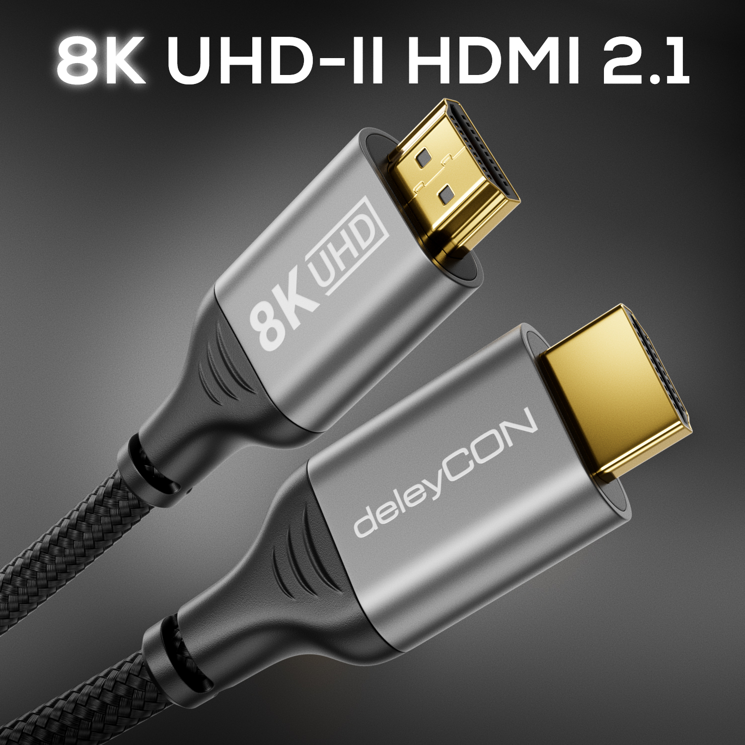deleyCON 8K HDMI 2.1 Kabel - Nylon Kabel Aluminiumstecker UHD-II 8K ...